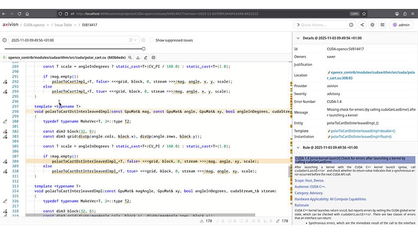 Axivionチェッカー：NVIDIA CUDA C++ガイドライン